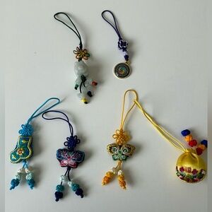 Accents | Set Of 6 Traditional Korean Embroidered Jade And Metal Cell ...